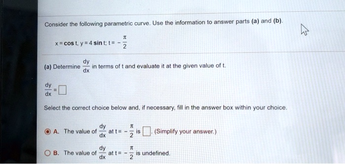 Consider the following parametric curve Use the infor… - SolvedLib Consider the following parametric curve Use the infor… - SolvedLib