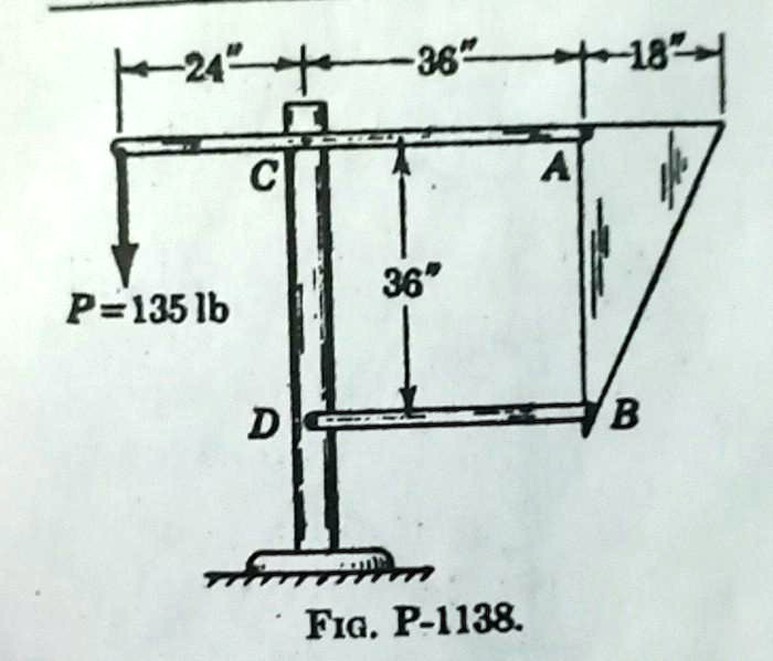 SOLVED: A homogeneous triangular plate weighing 64.4 lb is attached to ...