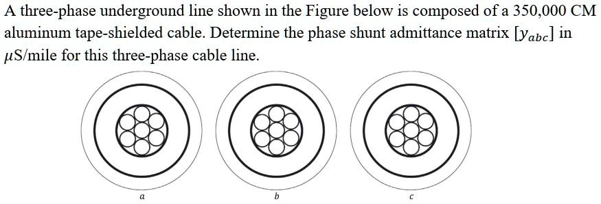 SOLVED: A three-phase underground line shown in the Figure below is ...