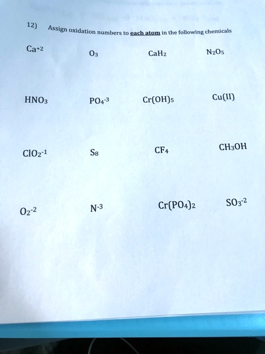 VIDEO solution: 12) Assign oxidation numbers to each atom in the ...