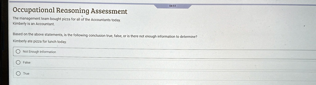 04:51 Occupational Reasoning Assessment The management team bought ...
