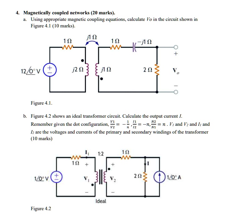 SOLVED: 4.Magnetically coupled networks (20 marks) a. Using appropriate ...