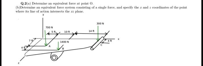 q2a determine an equivalent force at point o bdetermine an equivalent ...