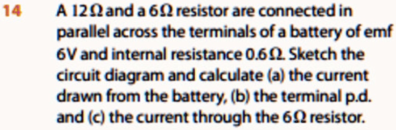 VIDEO solution: A 12Î© and a 6Î© resistor are connected in parallel ...