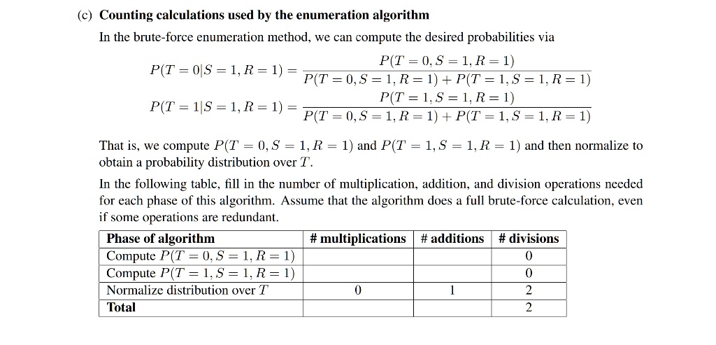 SOLVED: Counting calculations used by the enumeration algorithm In the ...
