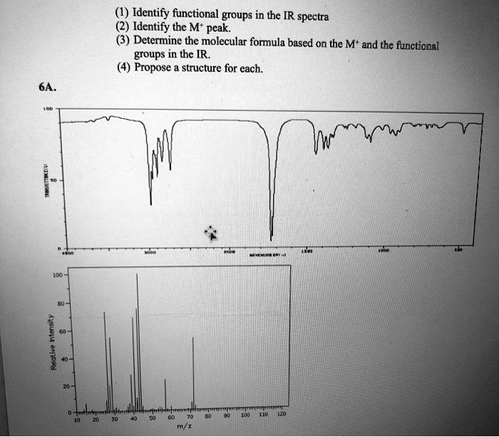 SOLVED: Identify functional groups in the IR spectra. Identify the M ...