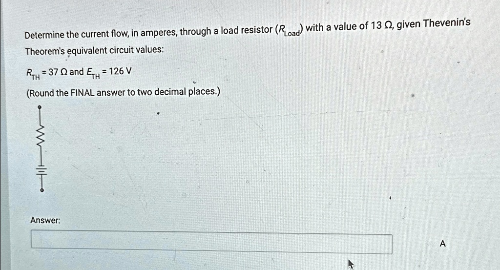 determine the current flow in amperes through a load resistor rload ...