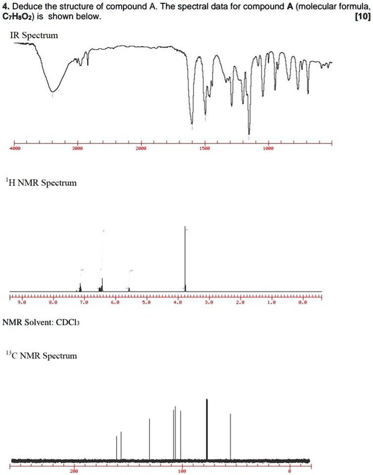 SOLVED: Deduce the structure of compound A. The spectral data for ...