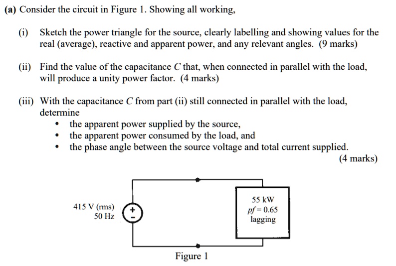 SOLVED: (a) Consider the circuit in Figure 1, showing all workings ...