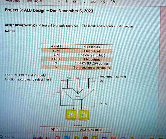 SOLVED: Kead aloud Ask Bing Al 1 The SUM, COUT and V should function ...