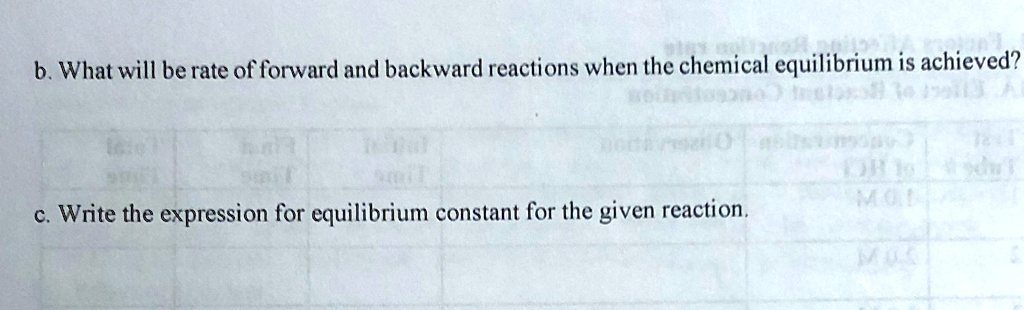 SOLVED: 'b What will be rate of forward and backward reactions when the ...
