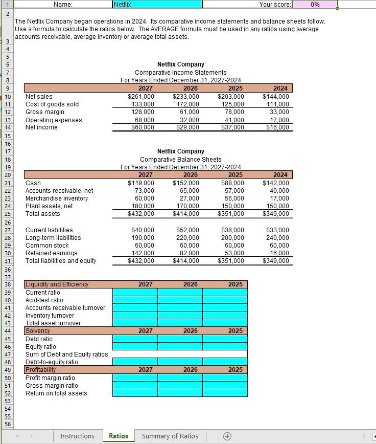 SOLVED: Name: Netflix Your score: 0% 2. The Netflix Company began ...