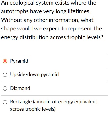 An ecological system exists where the autotrophs have very long ...
