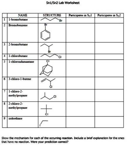 SOLVED: SN1 reaction used 1% ethanolic silver nitrate and SN2 reaction ...