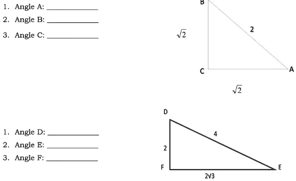 SOLVED: Angle A: 2.0 Angle B: Angle C: Angle D: Angle E; Angle F: 2v3