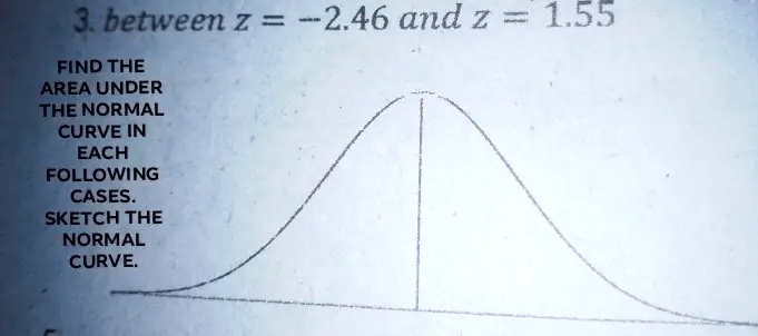 3 between z 246 and z 155 find the area under the normal curve in each following cases sketch ...