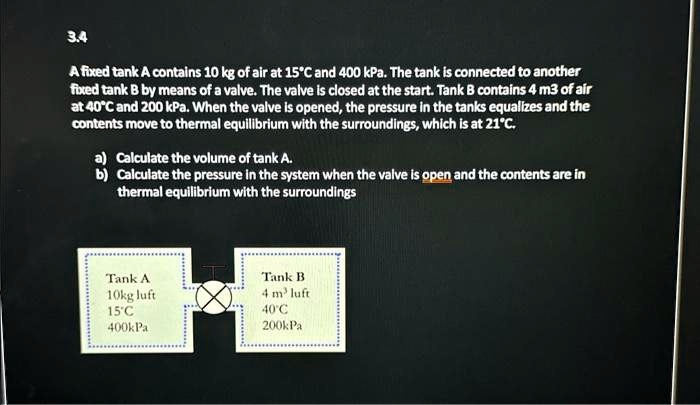 texts 34 a fixed tank a contains 10 kg of air at 15c and 400 kpa the ...