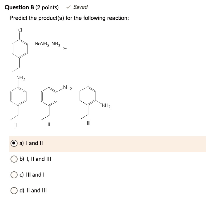 SOLVED: Question 8 (2 points) Saved Predict the product(s) for the ... SOLVED: Question 8 (2 points) Saved Predict the product(s) for the ...