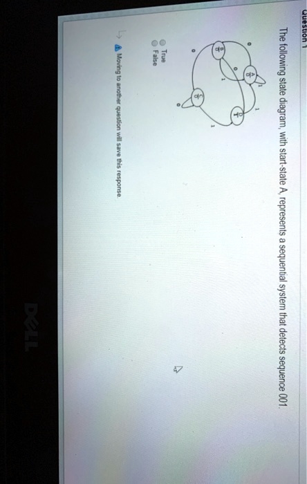 Question 1 The following state diagram, with start-state A, represents a sequential system that ...