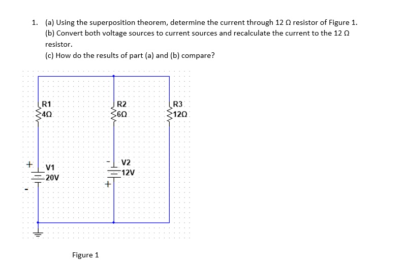 Solved 1 A Using The Superposition Theorem Determine The Current