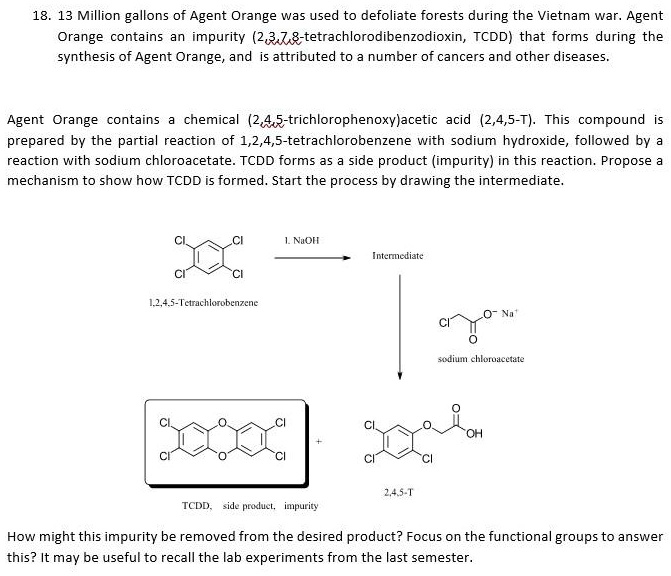 SOLVED: 13 Million gallons of Agent Orange was used to defoliate ...