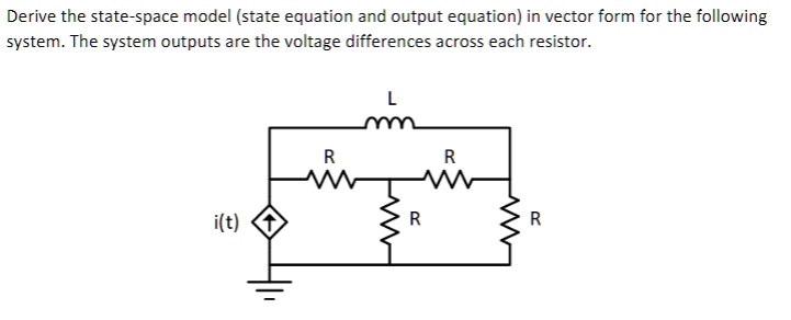 SOLVED: Derive the state-space model (state equation and output equation) in vector form for the ...