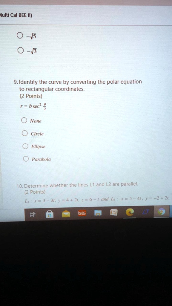 aulti cal bee ii 0 5 0 9identify the curve by converting the polar ...