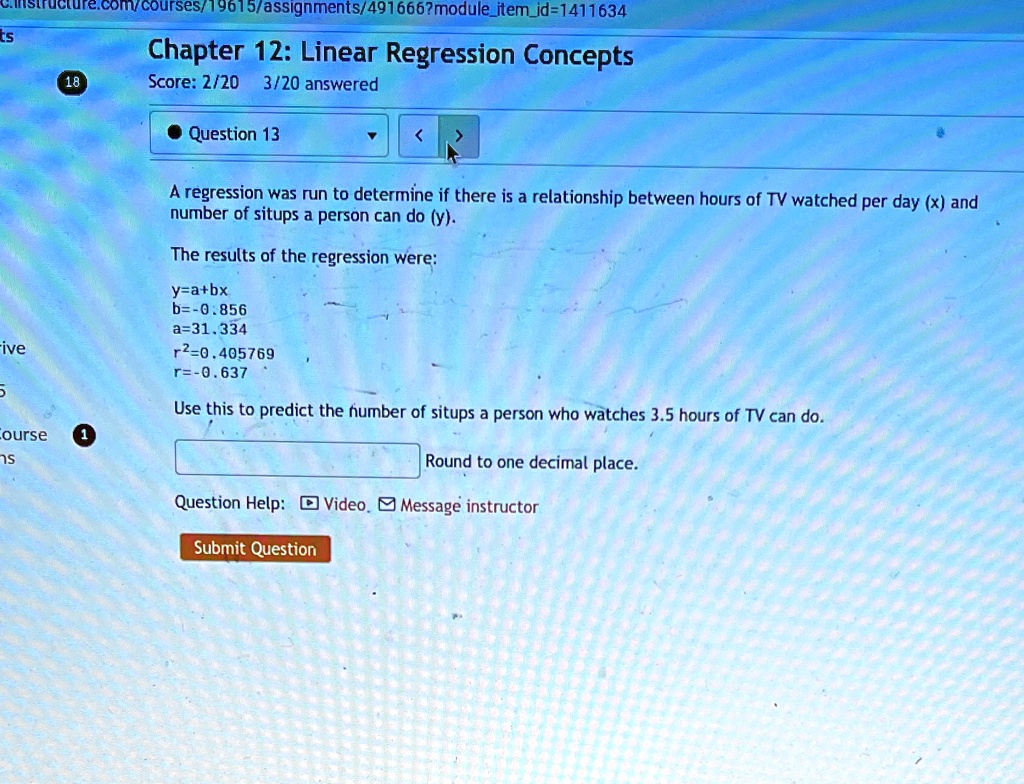 SOLVED: mstructure.com/courses/f1901b/assignments/491666?moduleitemid=1411634 Chapter 12: Linear ...