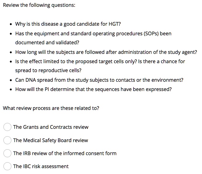 SOLVED: Review the following questions: Why is this disease a good candidate for HGT? . Has the ...