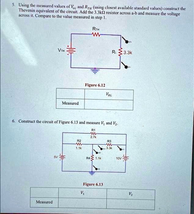 SOLVED: Texts: Please calculate the missing values. 1. Thevenin equivalent of the circuit. Add ...