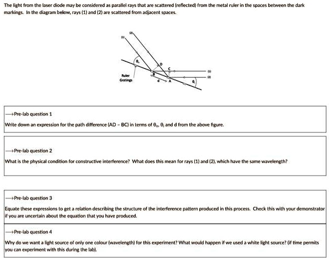 Experiment: Measure the wavelength of light using a ruler. Q3 Q4 ...
