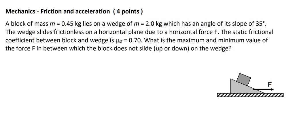 mechanics friction and acceleration 4 points a block of mass m 045 kg ...