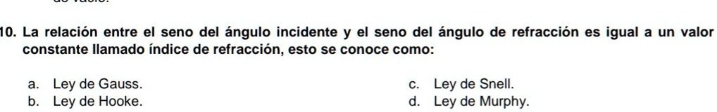 SOLVED: me pueden ayudar es de fisica porfa 10. La relación entre el ...