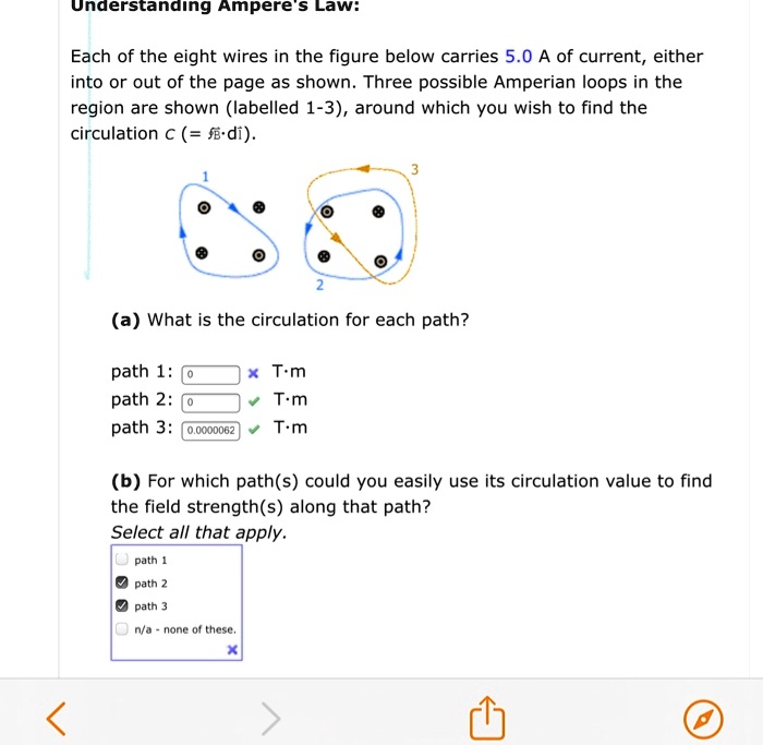 SOLVED: haerstanaihg Ampere's Law. Each of the eight wires in the figure below carries 5.0 A of ...