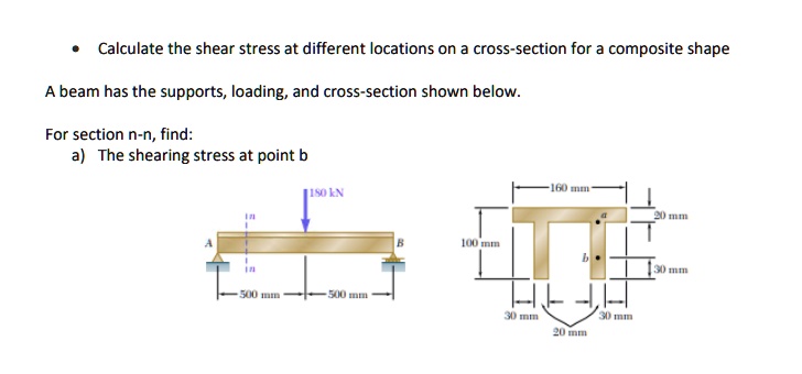 Calculate the shear stress at different locations on a cross-section ...