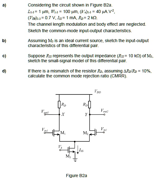 considering the circuit shown in figure bza li pm wn 100 um k v 40 uav 2 vmv 07v is ma rp 2k the ...