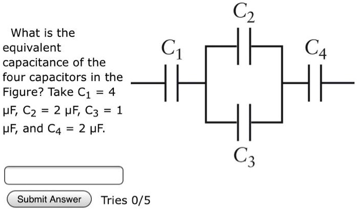 what is the equivalent capacitance of the four capacitors in the figure take c1 4 hf cz 2 uf c3 ...