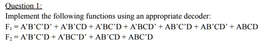 Question 1: Implement the following functions using an appropriate ...
