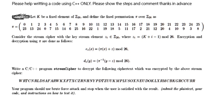 SOLVED: Please help me with this problem using C++ only. Please help writing a code using C++ ...
