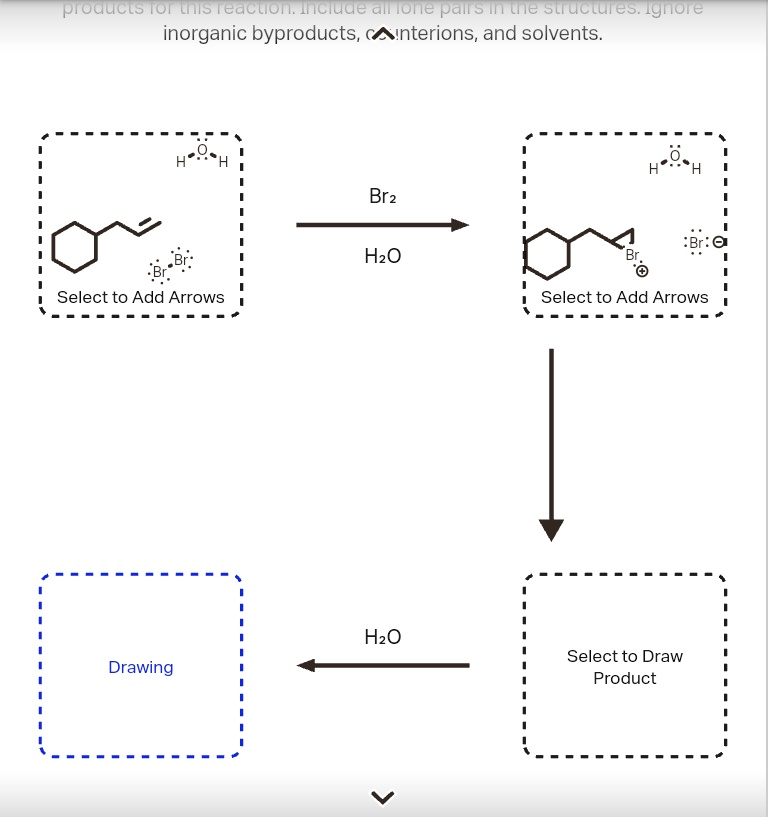 products for this reaction. Include all lone pairs in the structures ...