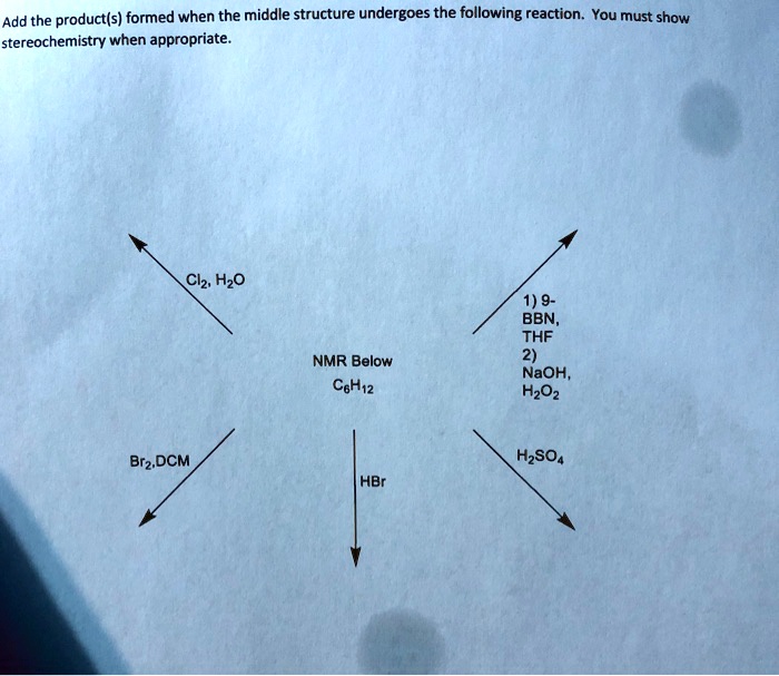 SOLVED: Add the product(s) formed when the middle structure undergoes ...