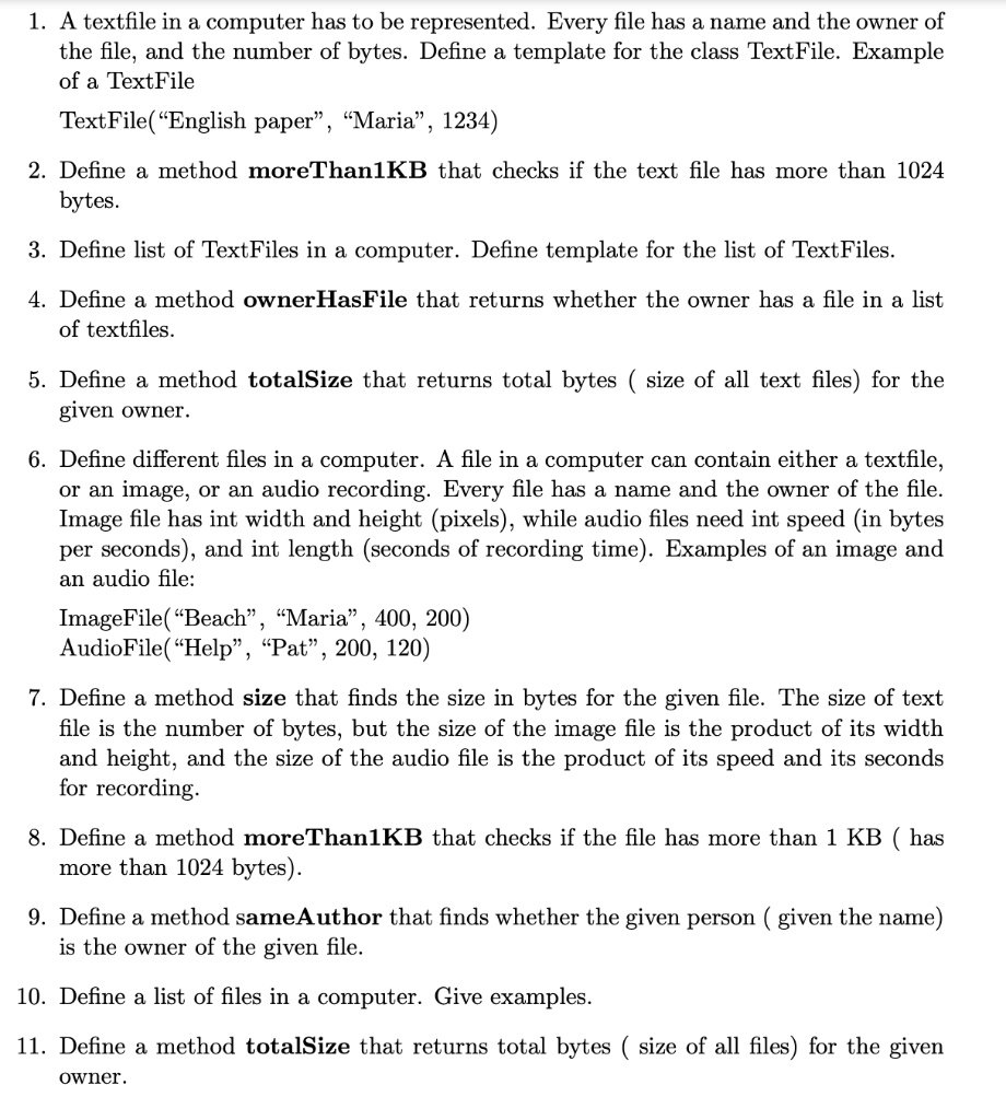 Solved In Drjava A Text File In A Computer Has To Be Represented Every File Has A Name The