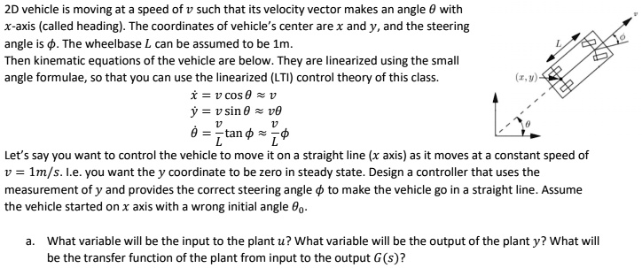 SOLVED: 2D vehicle is moving at a speed of v such that its velocity ...