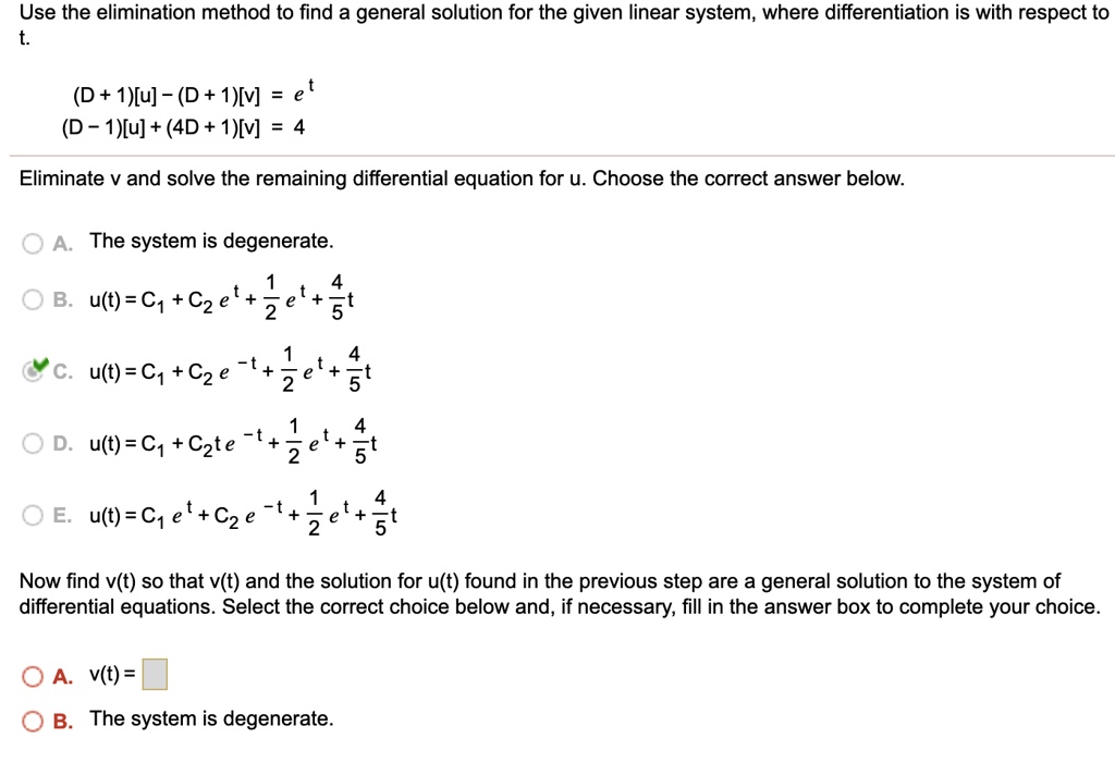 use the elimination method to find a general solution for the given linear system where ...