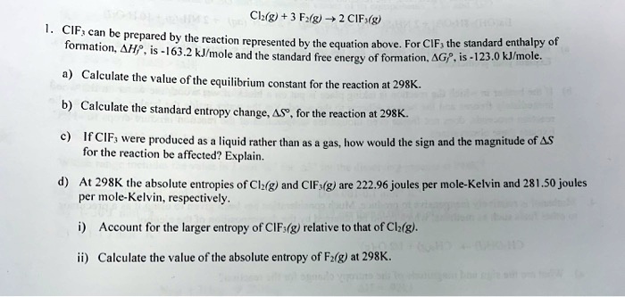 SOLVED:Ch(g) Fig) = CIFs(g) CIF: can be prepared by the formation ...