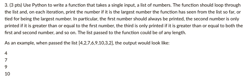 SOLVED: 3.(3 pts) Use Python to write a function that takes a single ...