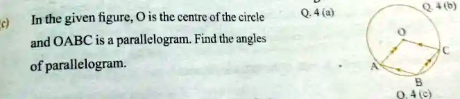 SOLVED: In the given figure, 0 is the centre ofthe circle and OABC is a ...