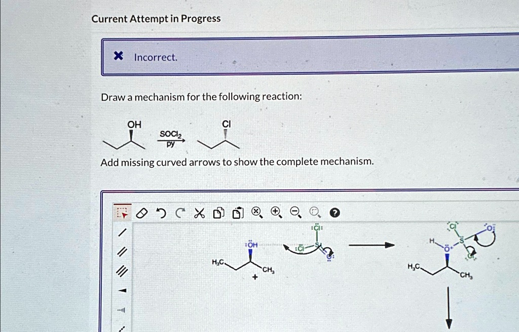 SOLVED: Draw a mechanism for the following reaction: Add missing curved arrows to show the ...