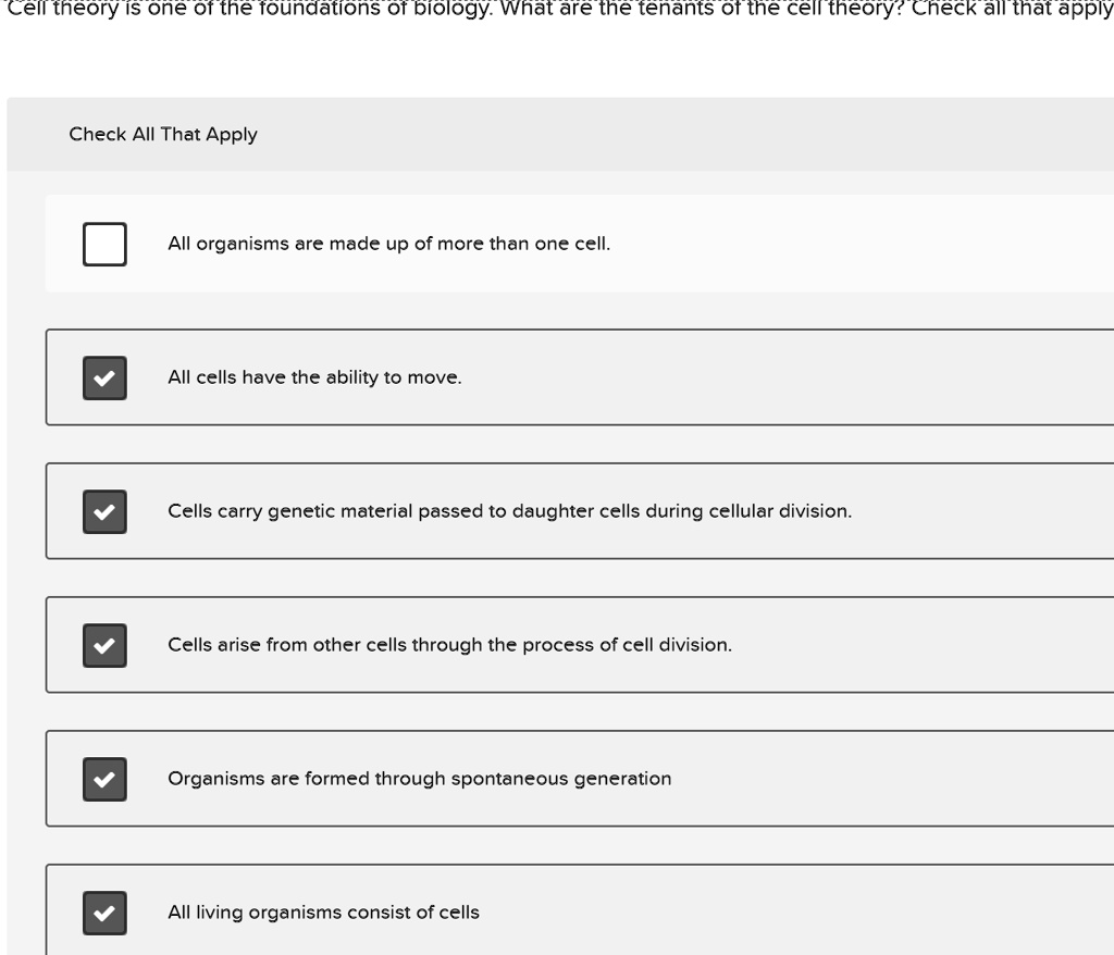 cell theory is one of the toundations f biology what are the tenants of ...