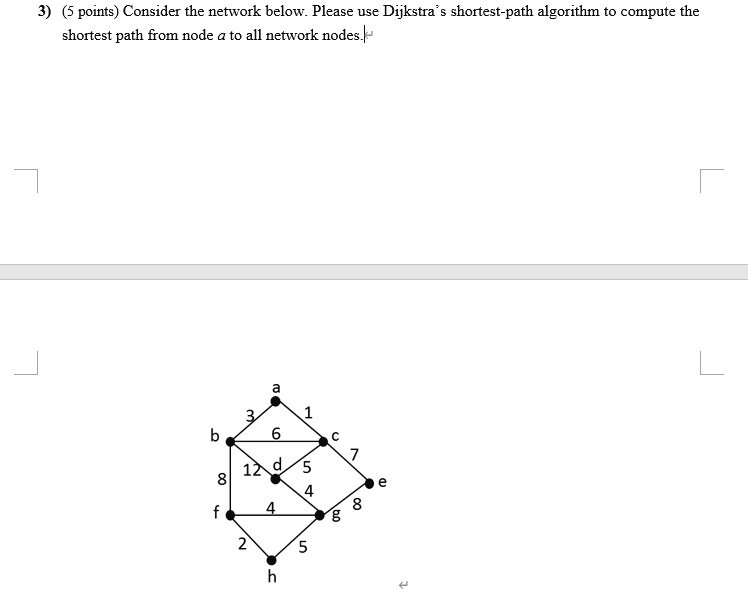 Solved Points Consider The Network Below Please Use Dijkstra Shortest Path Algorithm To